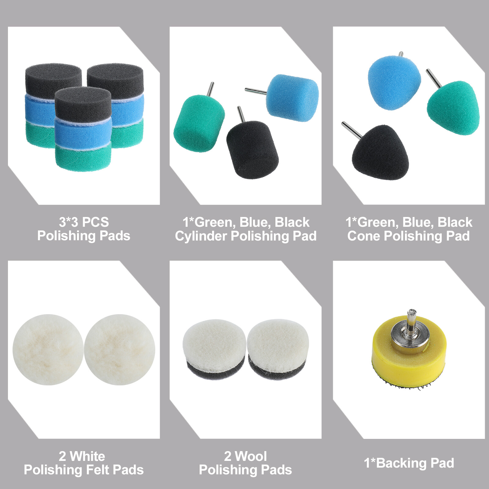 Mini Detail Polisher Pads 1 Inch Buffing Pad Kit Car Detailing Drill ...