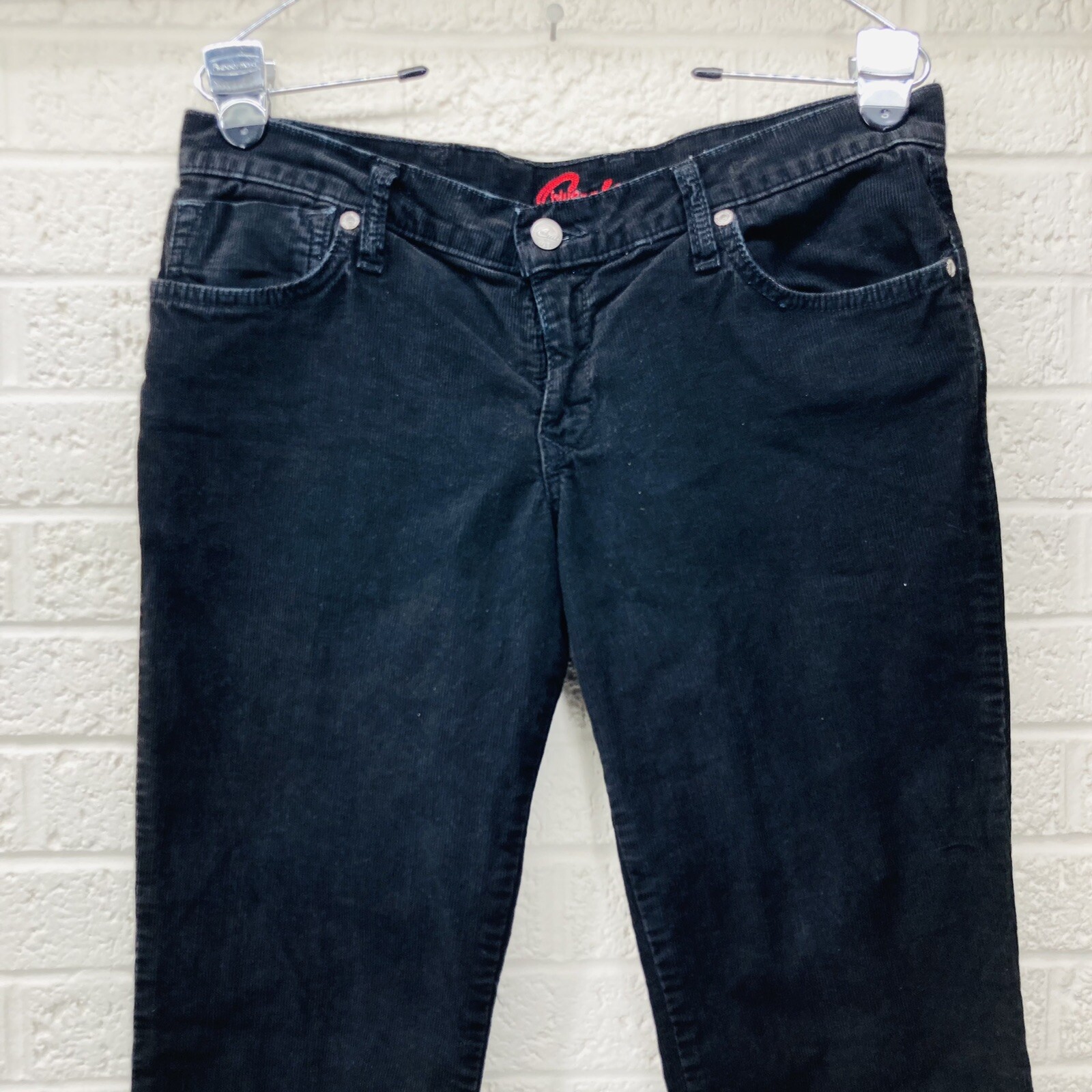 BLUE CULT Sz 29 Black Corduroy Bootcut Flare "Kate" Low Rise Pants USA ...