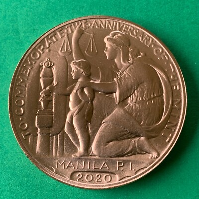 PHILIPPINES 2020 MANILA MINT 100 YEARS COMMEMORATIVE MEDAL, COPPER ...