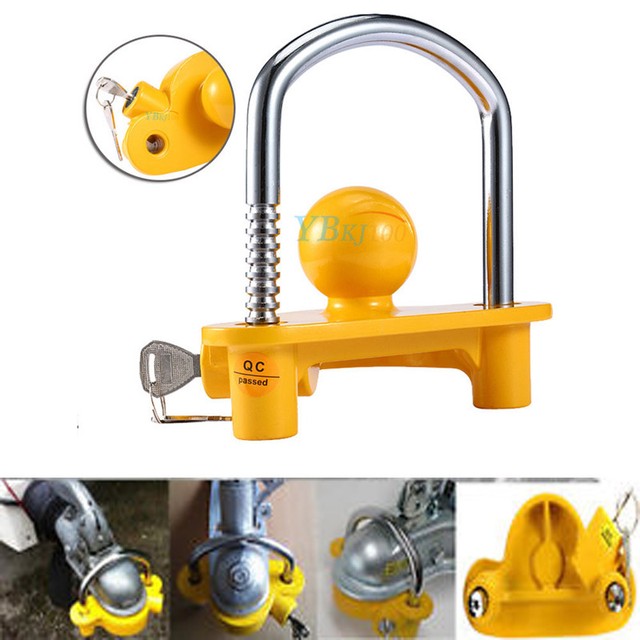 Caravan Trailer Tow Ball Hitch Lock Universal 2 Keys Hitchlock Coupling ...