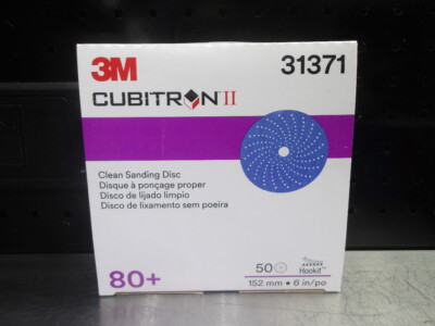 3M CUBITRON II 6" 80+ Gritt HookIt Sanding Discs QTY50 31371 (LOC93A ...