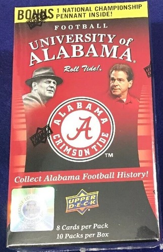 2012 Alabama Football Blaster Box Autographs Pennant Nick Saban Bear ...