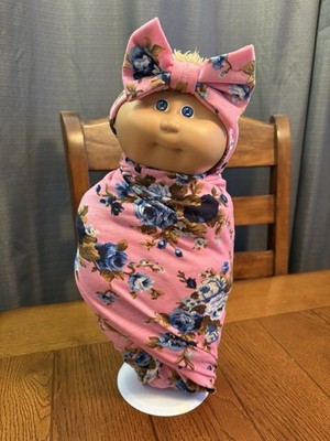 1980s Cabbage Patch Kid Preemie Baby Swaddle Blonde Blue Eyes Pink ...