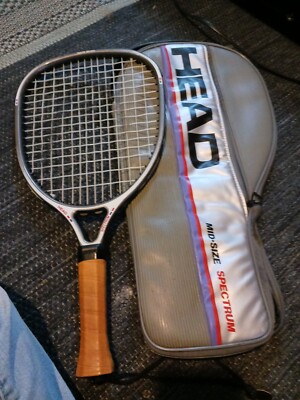 Racquetball Racquet Head Mid- Size Spectrum With Case Silver 3 7/8 | eBay