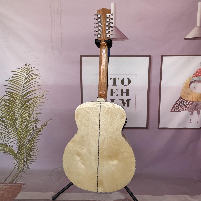 Natural 12 Strings Acoustic Electric Guitar SJ-200 301 Solid Spruce Top ...