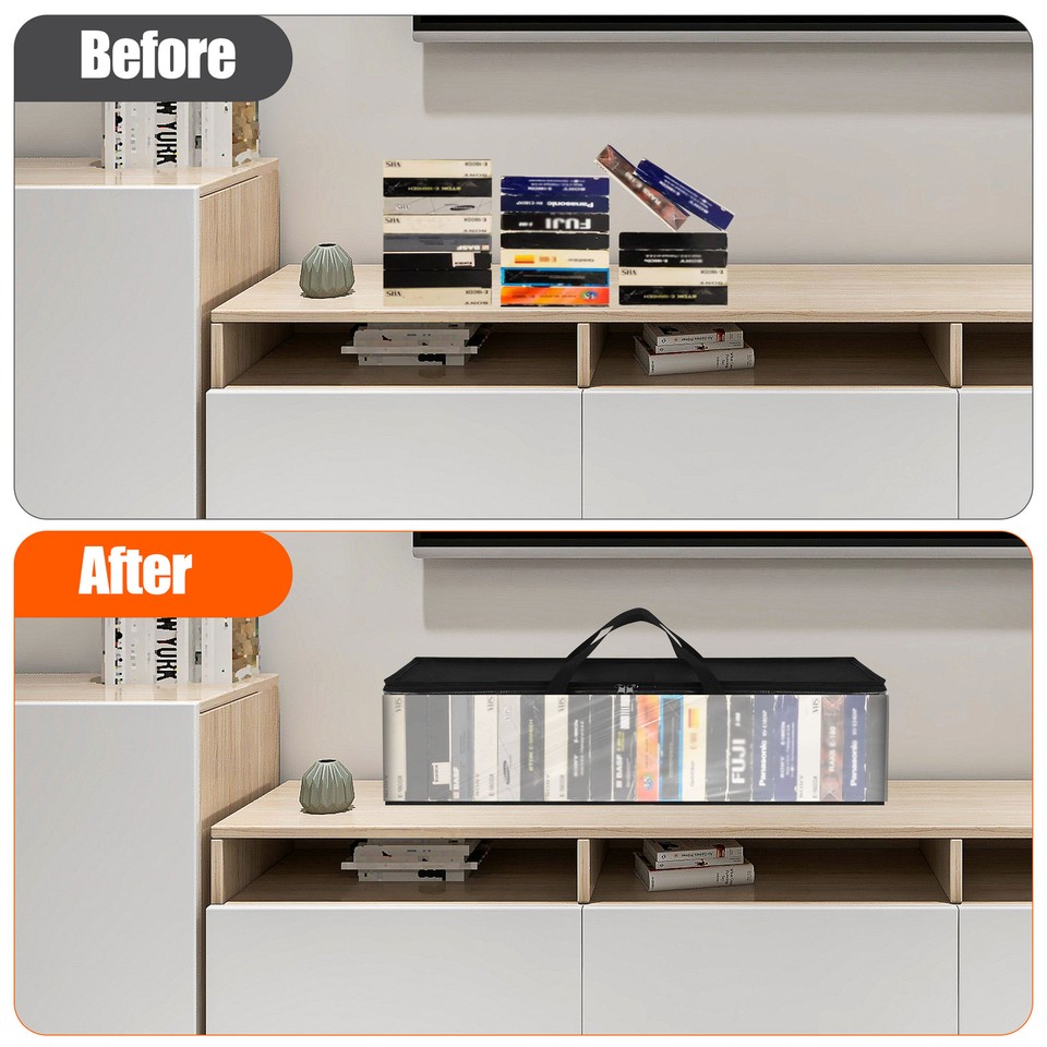 2pcs DVD Storage Bags, Clear Plastic CD Case Holder Media Organizer ...