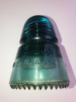 Vintage Hemingray No. 21 Aqua Blue/Green Glass Insulator Made in USA | eBay