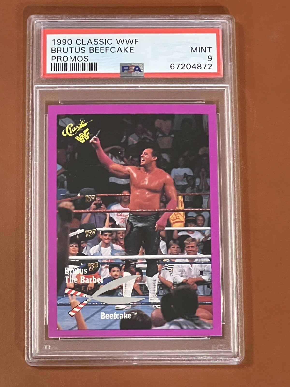 1990 Classic WWF Brutus Beefcake Purple Promos Card PSA 9 POP 1 None ...