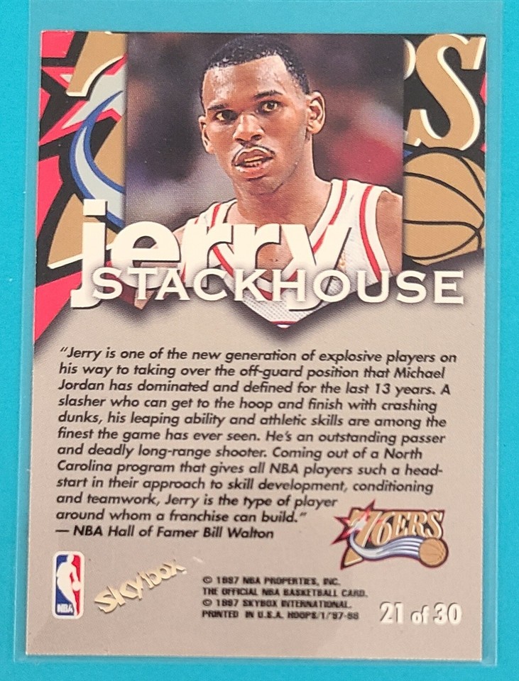 1997-98 Hoops Talkin' Hoops #21 Jerry Stackhouse 76ers BASKETBALL Card ...