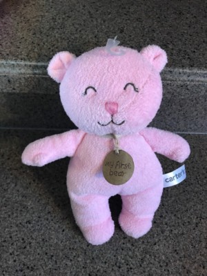 Carters MY FIRST BEAR Plush Pink Girl Lovey Rattle Toy Brown NEW! | eBay