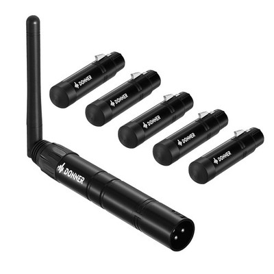 Donner DMX Wireless Controller Transmitter + 5 Receivers With Battery ...