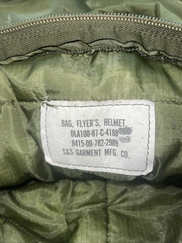 US Military Flyers Helmet Bag 8415-00-782-2989 Unicor Green Nylon Army ...