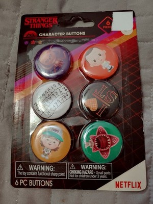 NETFLIX STRANGER THINGS CHARACTER BUTTONS 6 PCS. BUTTONS BRAND NEW IN ...
