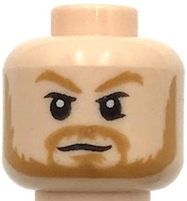 Lego New Light Nougat Minifigure Head Dual Sided Lightning Eyes Angry ...