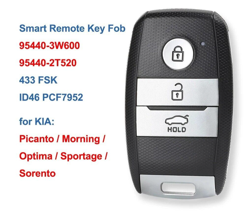 Smart Remote Key Fob 433 FSK ID46 PCF7952 for Kia Picanto Morning ...