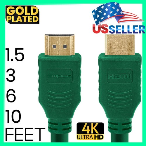4K HDMI Cable Green 28AWG HDMI Cord HDTV 3D ARC Ethernet Channel for PC ...