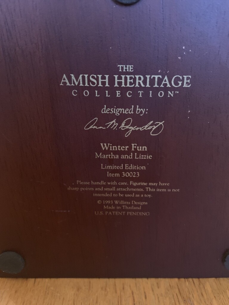 Choice Willitts Amish Heritage Collection Jacob & Toby, Winter Fun ...