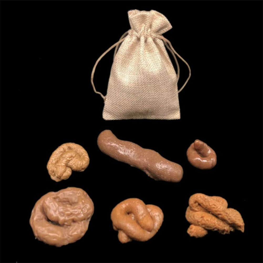 Realistic Poop Party Gift Toys Simulated Stool Soft TPR With Bag Gag ...