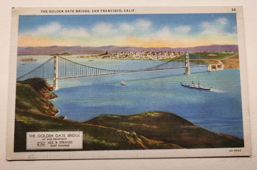 1934 " GOLDEN GATE BRIDGE " CALIFORNIA POST CARD | eBay