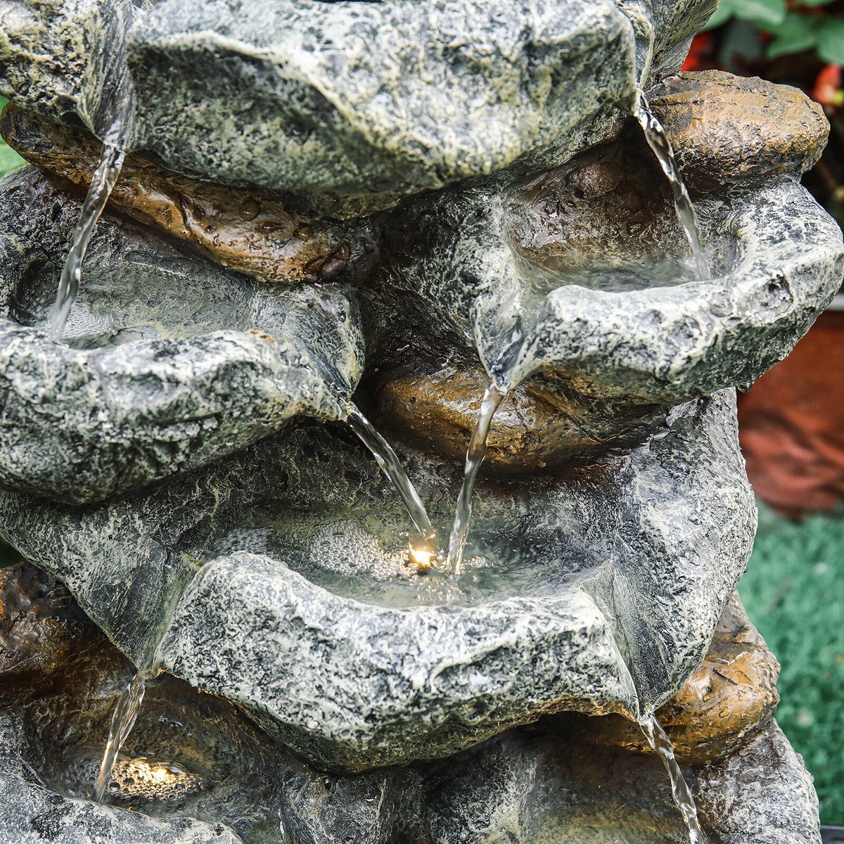 Solar Water Fountain Rock Solar Powered Pagoda Fountain Or Zen 2 Tier