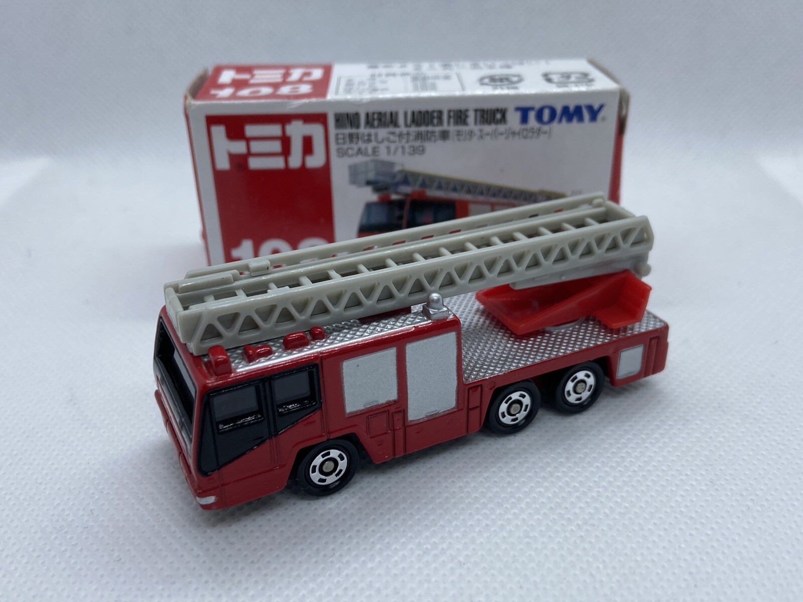 Tomica Tomy Hino Aerial Ladder Fire Truck / Never Played w Box/ Made In ...