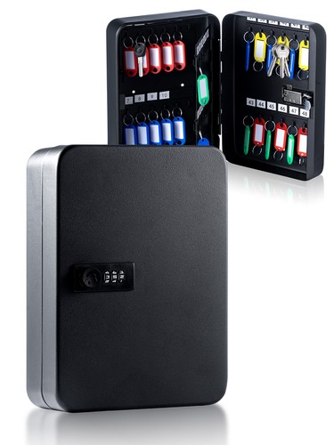 Combination Lock Key Storage Cabinet Wall Mounted Lockable Safe Box 48 ...