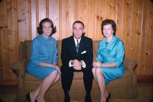 1965 Seated Family Photo Dad Mom Daughter Dresses Suit Vintage 35mm ...