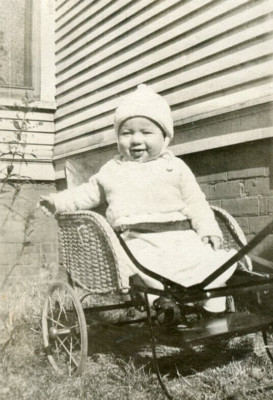 B965 Original Vintage Photo BABY IN PULL STROLLER c Early 1900's | eBay