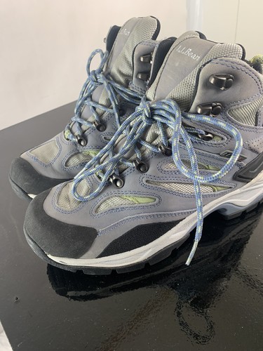 LL BEAN Dri-Lex 05455 Women's Blue Suede Nylon Winter Hiking Boots Size ...