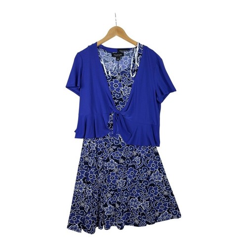 PERCEPTIONS New York Two Piece Set Dress With Shrug Jacket Size Large ...