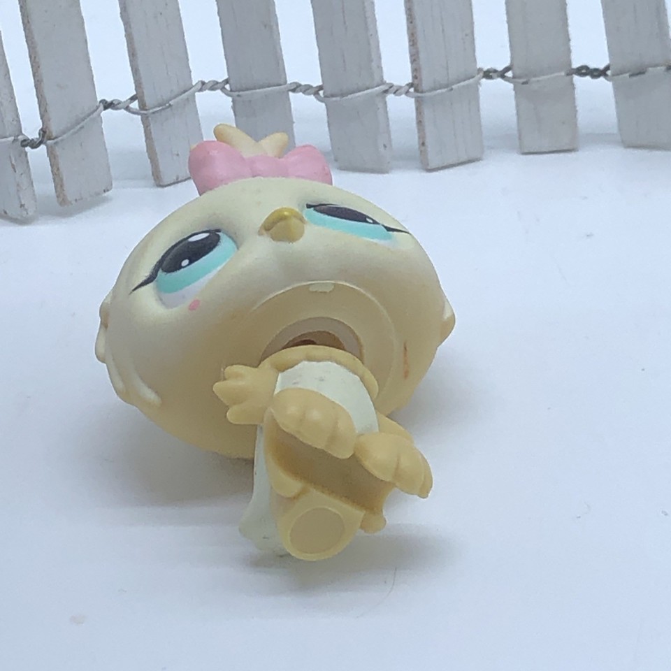 👀 Lps Littlest Pet Shop #147 Tan White Cream Owl Authentic Pink Bow | eBay