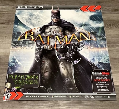 Batman Arkham Asylum GameStop Video Game Marketing Promo Poster Sign DC ...