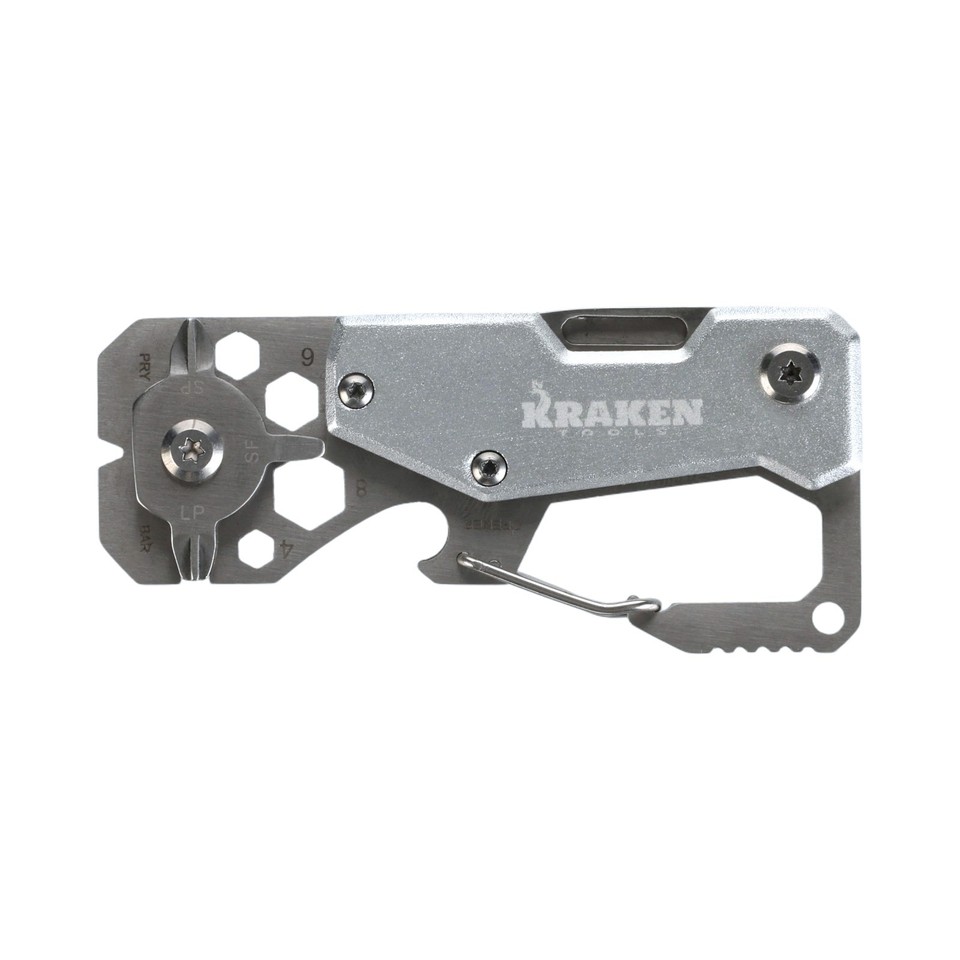 Kraken Tools 10 in 1 Stainless Steel EDC Multi Tool with Carabiner | eBay