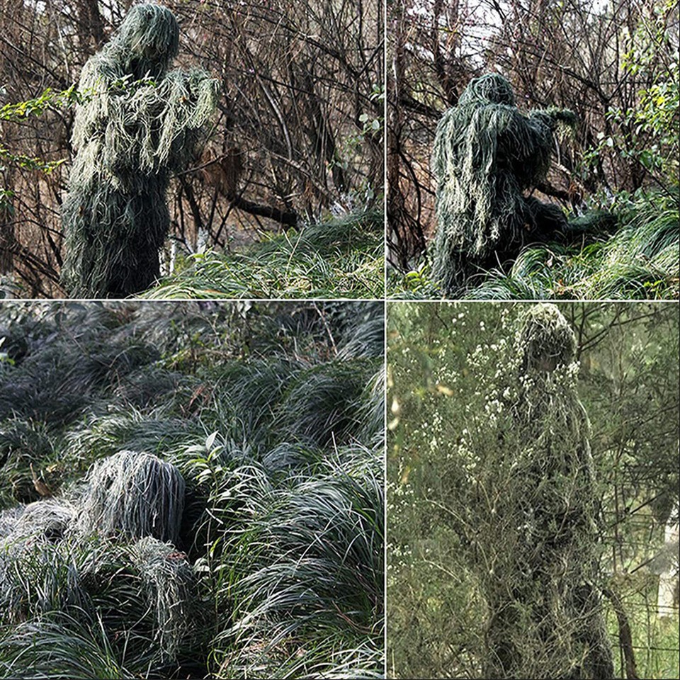 NEW Woodland Camouflage Ghillie Suit Sniper Cloth Jungle Camo Hunting 5 ...