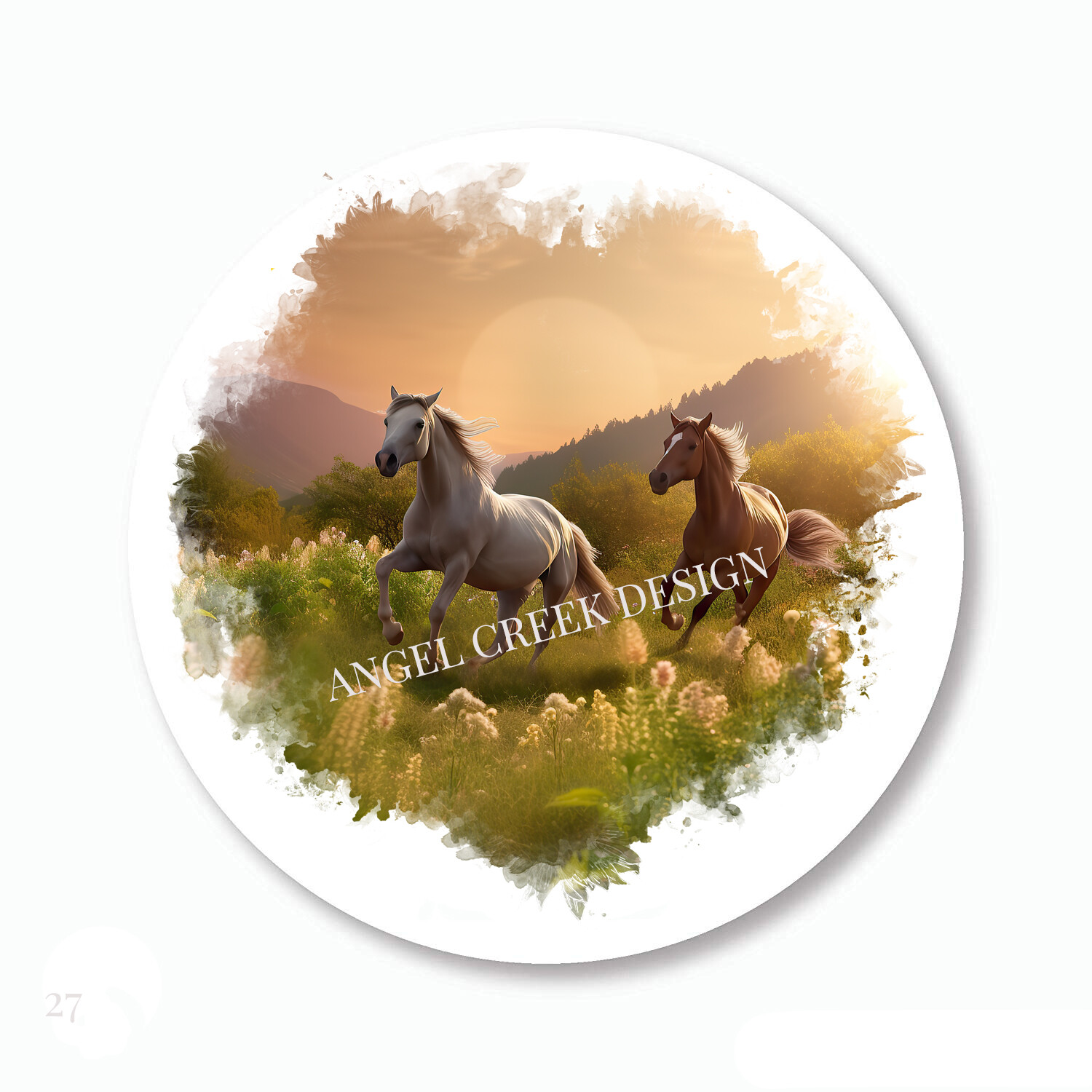 Stunning Wild Mustangs Horse Stickers Sunrise Horses Labels Envelope ...