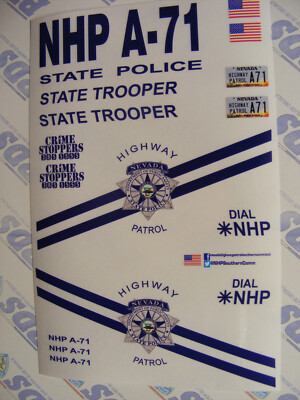 Nevada State Police Highway Patrol 1:10 RC Car Clear Vinyl Self Stick ...