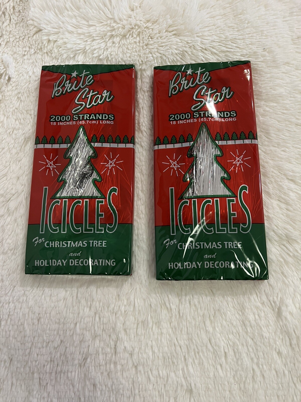 Brite Star 18” Icicles 2000 Strands Lot Of 2 Christmas Tree Vintage ...