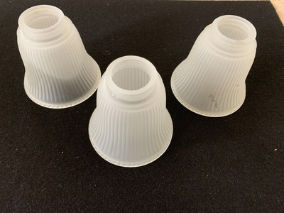 Frosted GLASS LIGHT FIXTURE COVER SHADE fluted 2" base | eBay