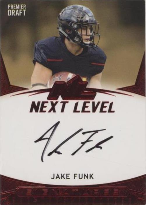2021 Sage Premier Draft - Next Level Autographs Jake Funk #21NL-JF2 Red ...