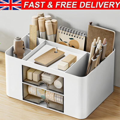 Desk Organiser Stationery Storage Box Pen Pencil Holder Tidy Storage ...