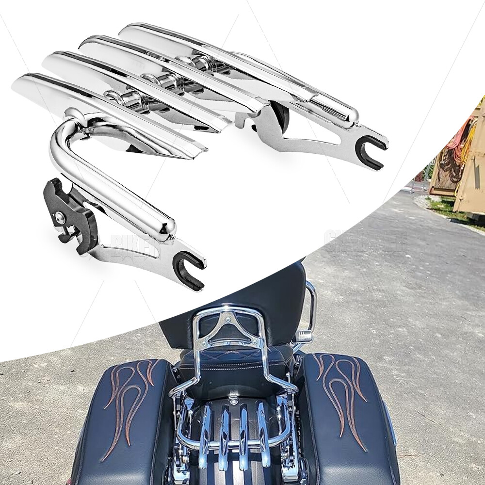 Tiple Chrome Detachable Luggage Rack For Harley 09-23 Street Glide ...