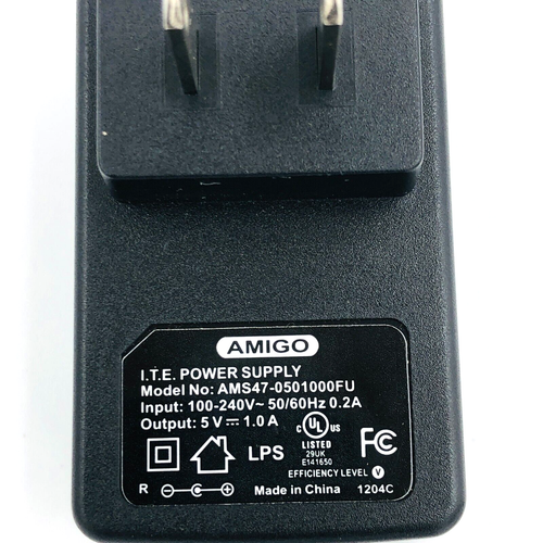Genuine Amigo AMS47-0501000FU AC/DC Wall Power Supply Adapter 5V 1A OEM ...