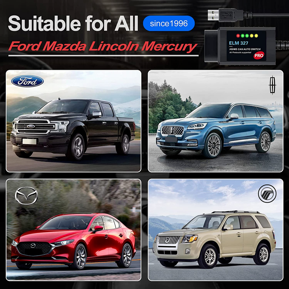 FORScan OBD2 Adapter USB ELM327 Scanner Compatible with Ford F150 F250 ...