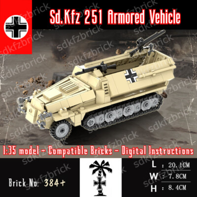 WW2 German afrika korp Sd.Kfz 251 Armored Vehicle APC World War 2 MOC ...