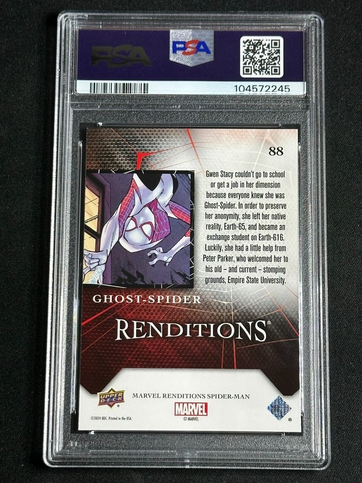 2024 Upper Deck Marvel Renditions Spider-Man Ghost-Spider #88 PSA 9 ...