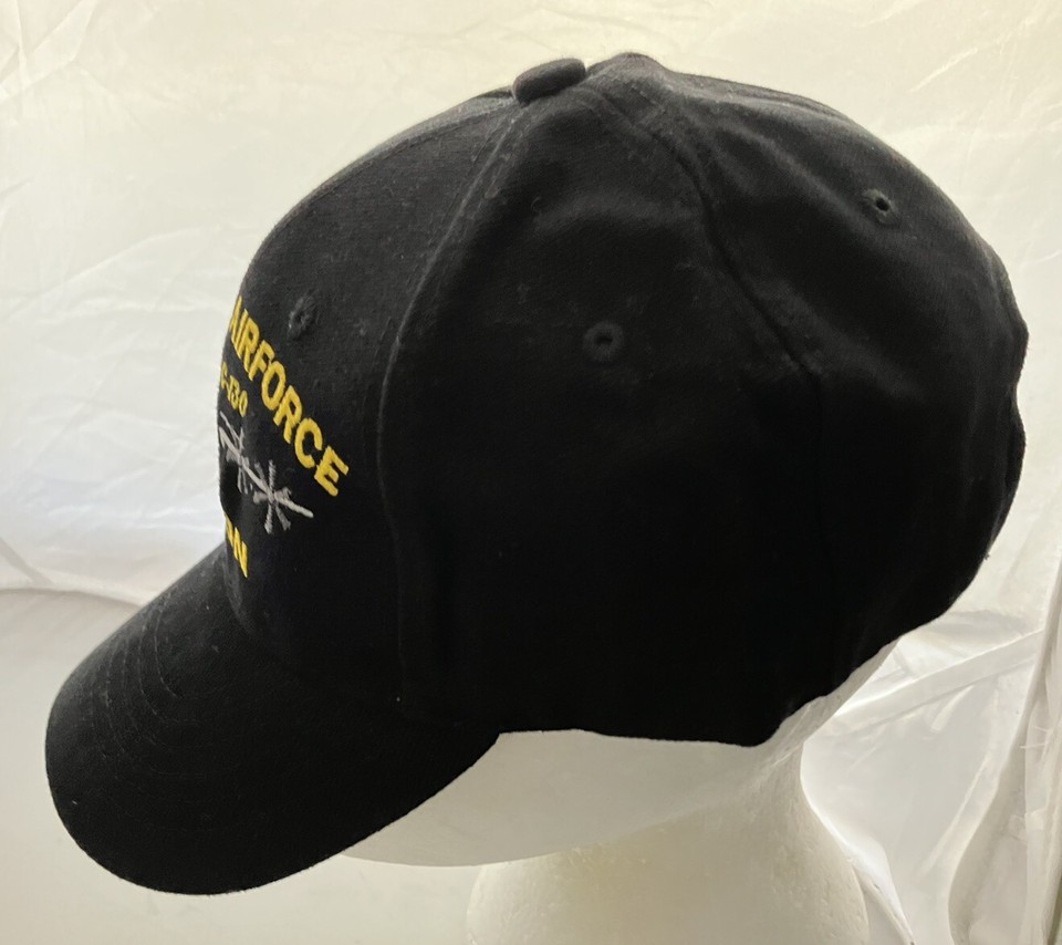 Vintage Hellenic Air Force Embroidered Adjustable Black Hat C-130 356 ...