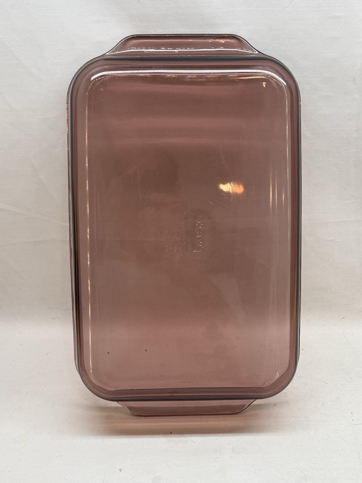 Pyrex Cranberry 3 Quart 13" x 9" X 2" 233-R Glass Casserole Baking Dish ...