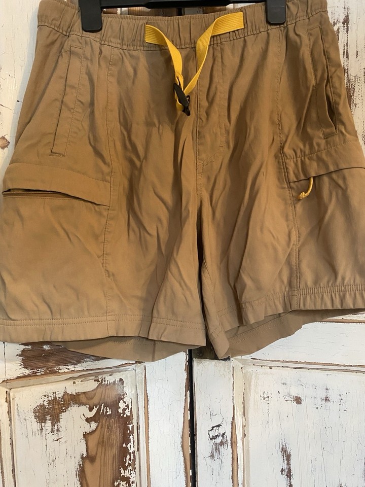 North Face Hiking Shorts. Tan With Yellow Belt And Zip Toggles. Size ...