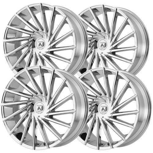 (Set-4) Asanti ABL-18 Matar 24x9 6x135/6x5.5" +30mm Chrome Wheels Rims ...