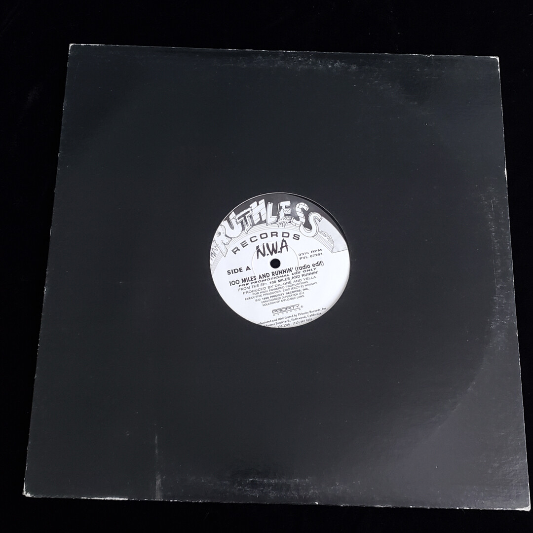 N.W.A ‎100 Miles And Runnin Ruthless 12" DJ UNPLAYED RADIO PROMO RECORD ...